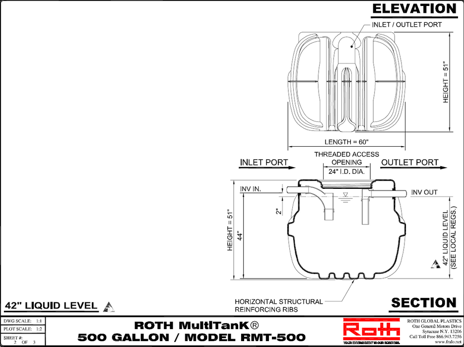 Edmondson Supply | Roth MultiTank® 500 Gallon Septic Tank, Cistern ...