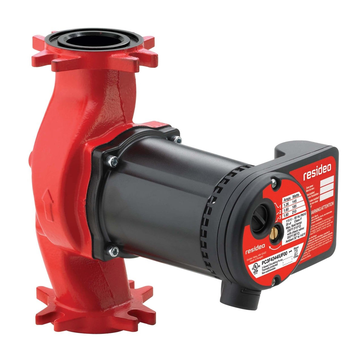 Resideo PC3F4344IUF00/U AquaPUMP 3-Speed Hydronic Circulating Pump, 59 ...