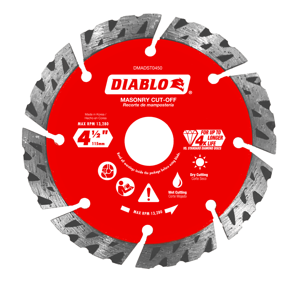 Edmondson Supply | Diablo Tools DMADST0450 4-1/2" Diamond Segmented ...