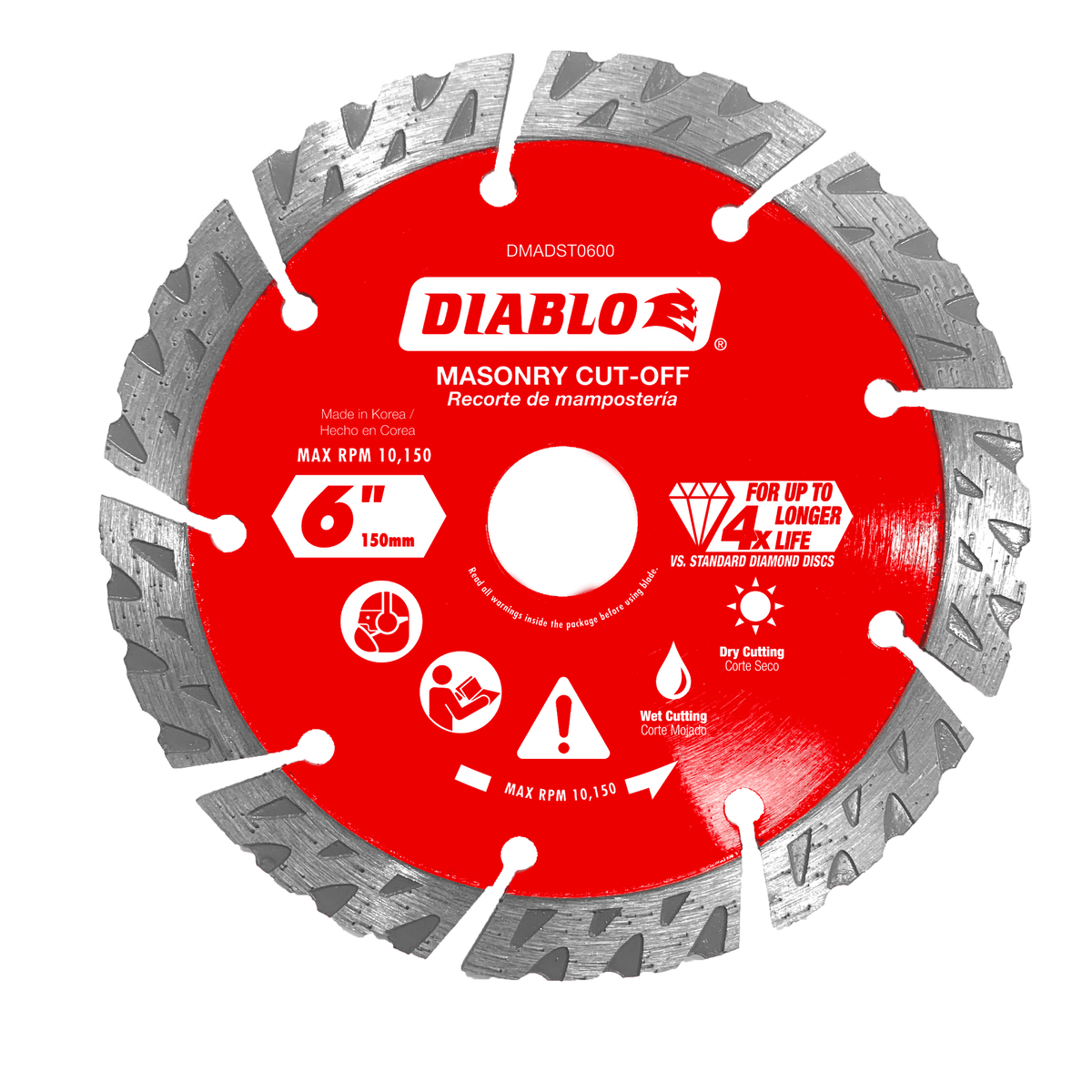 Diablo Tools DMADST0600 6" Diamond Segmented Turbo Masonry Cut-Off Bla ...