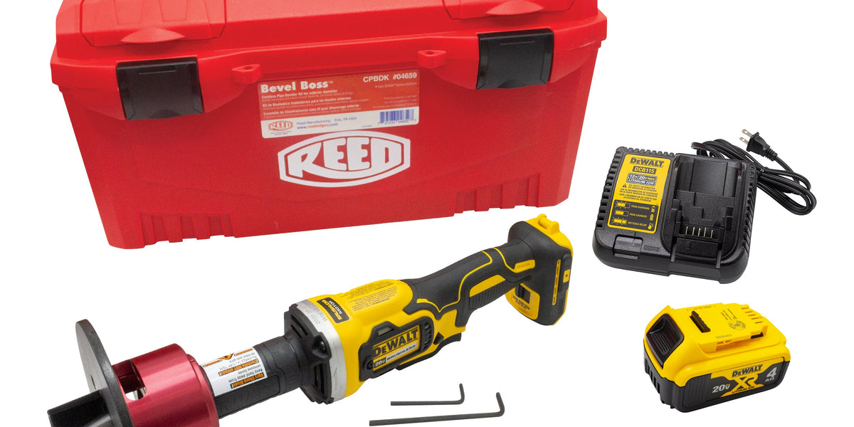 Edmondson Supply | Reed Mfg CPBDK Bevel Boss™ Cordless Pipe Beveler Kit ...