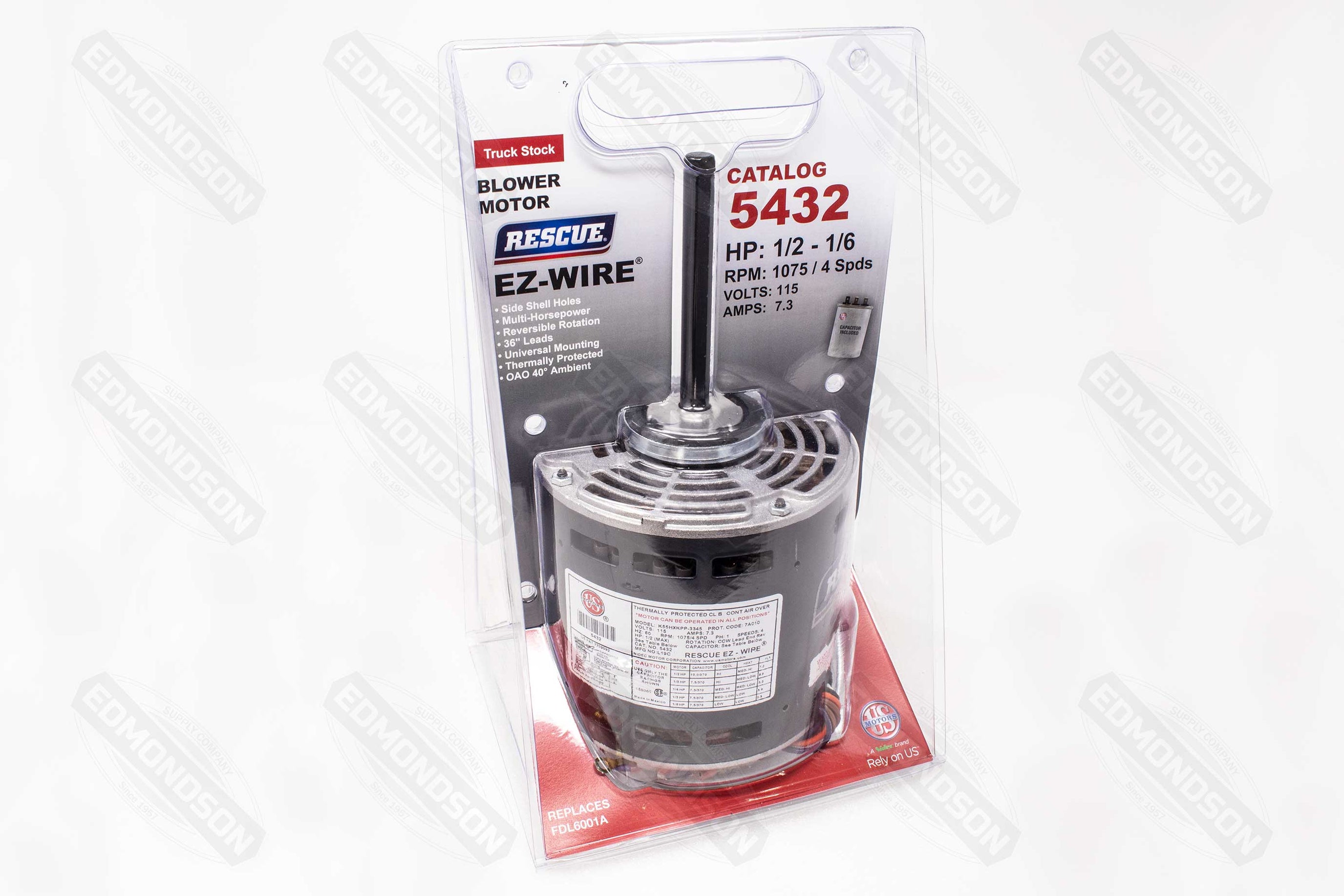 Edmondson Supply | US Motors 5432 RESCUE® EZ-Wire 5.6" Direct Drive Fan ...
