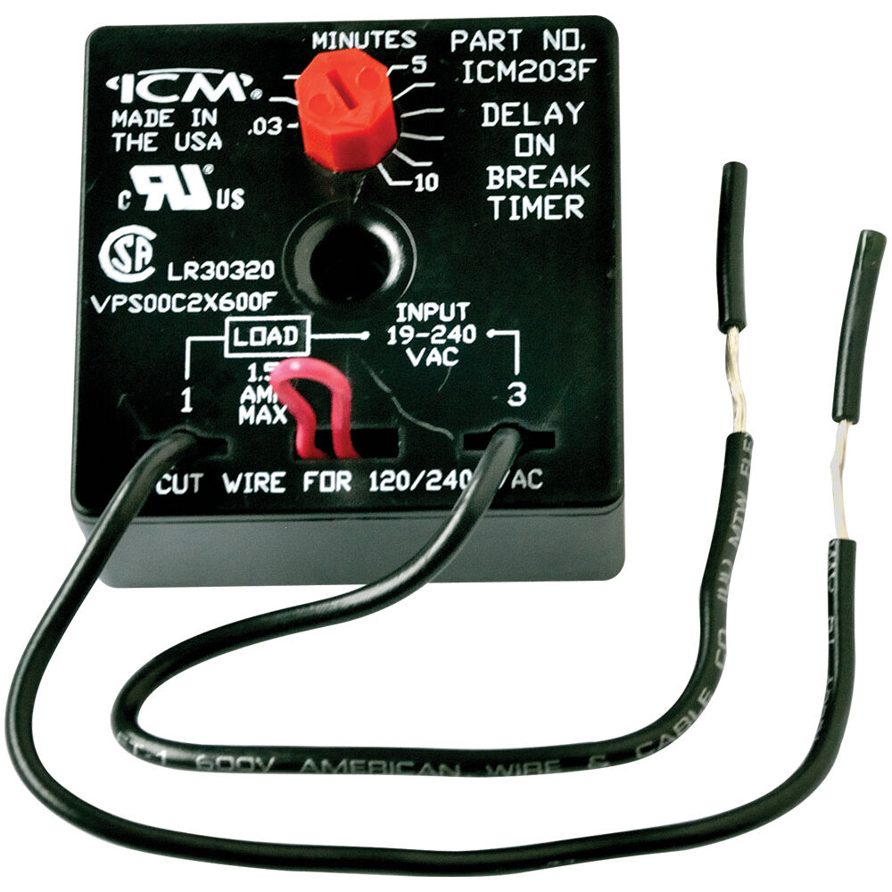 ICM Controls ICM203FB Delay on Break Timer with .03-10 Minute Adjustab ...
