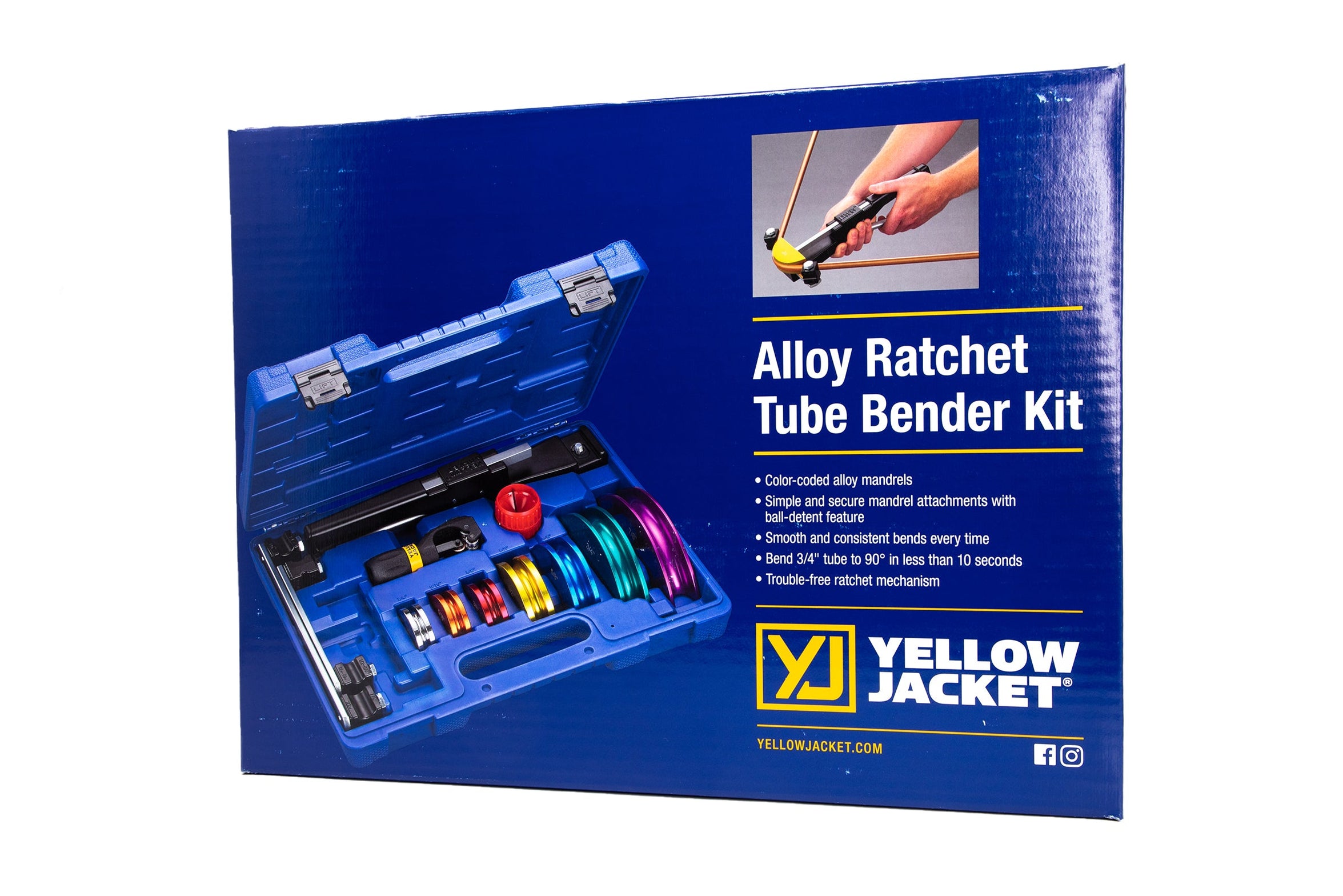 Edmondson Supply | Yellow Jacket 63331 Alloy Ratchet Tube Bender Kit