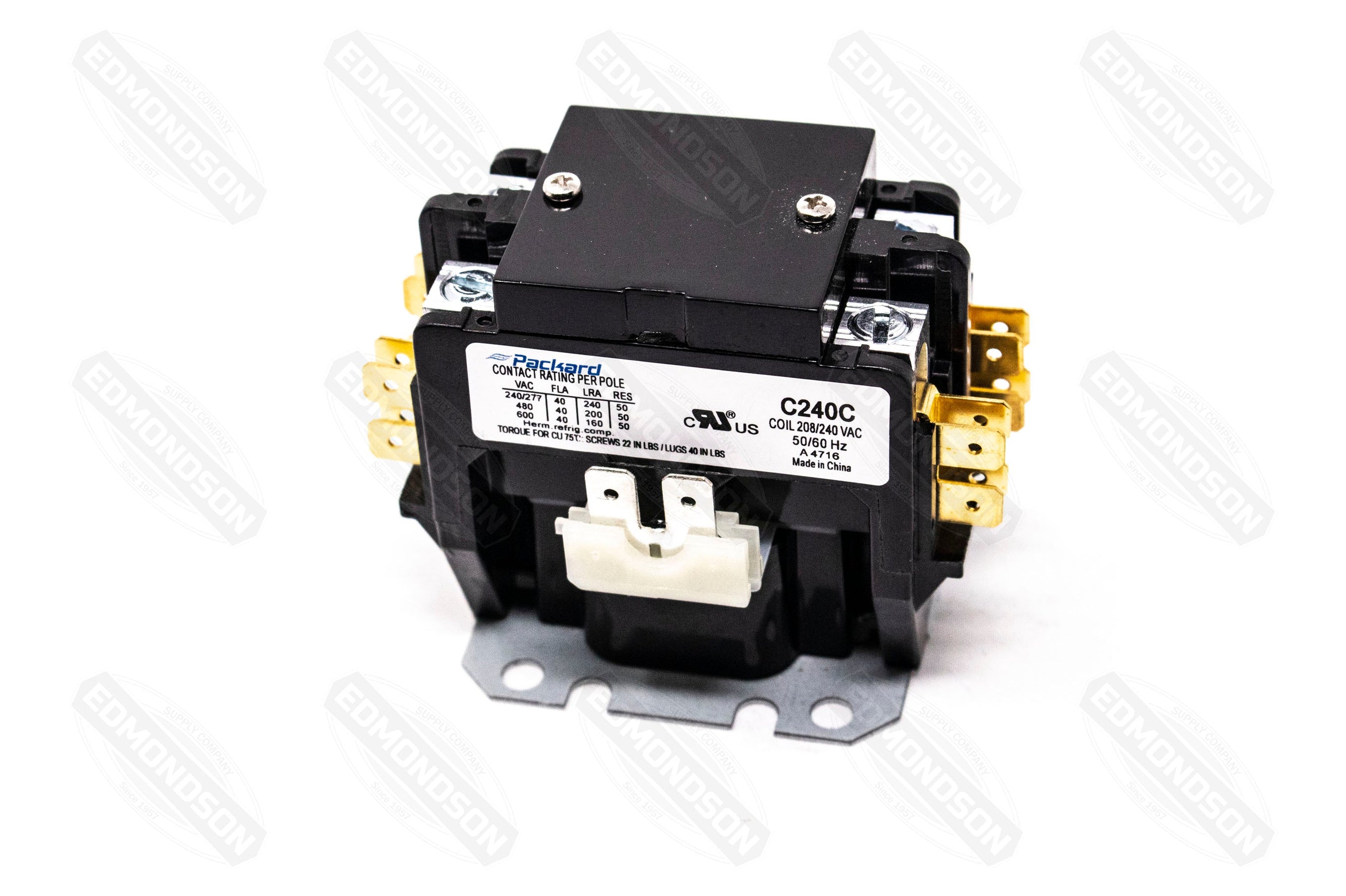 Edmondson Supply | Packard C240C Contactor 2 Pole 40 AMPS 208/240 Coil ...
